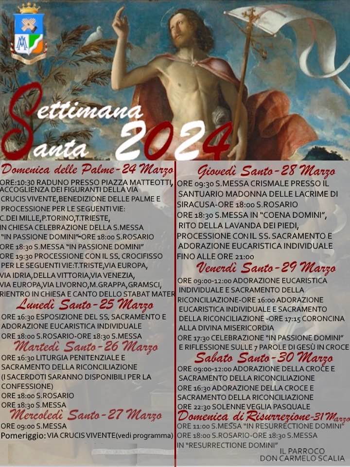 Pyhä viikko 2024 San Francescon seurakunnassa: kalenteri - italiani.it